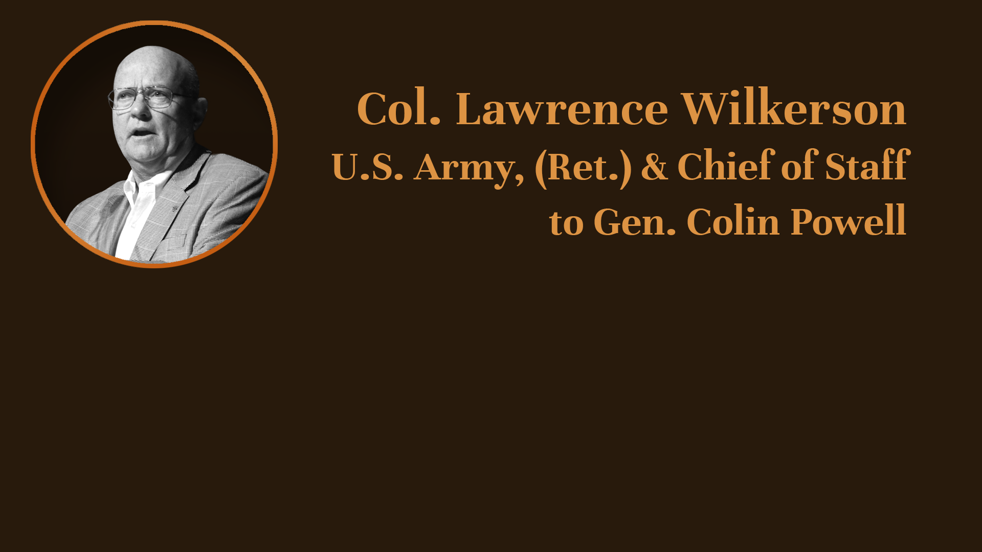 Lawrence Wilkerson: NATO Is Done - Eisenhower Media Network